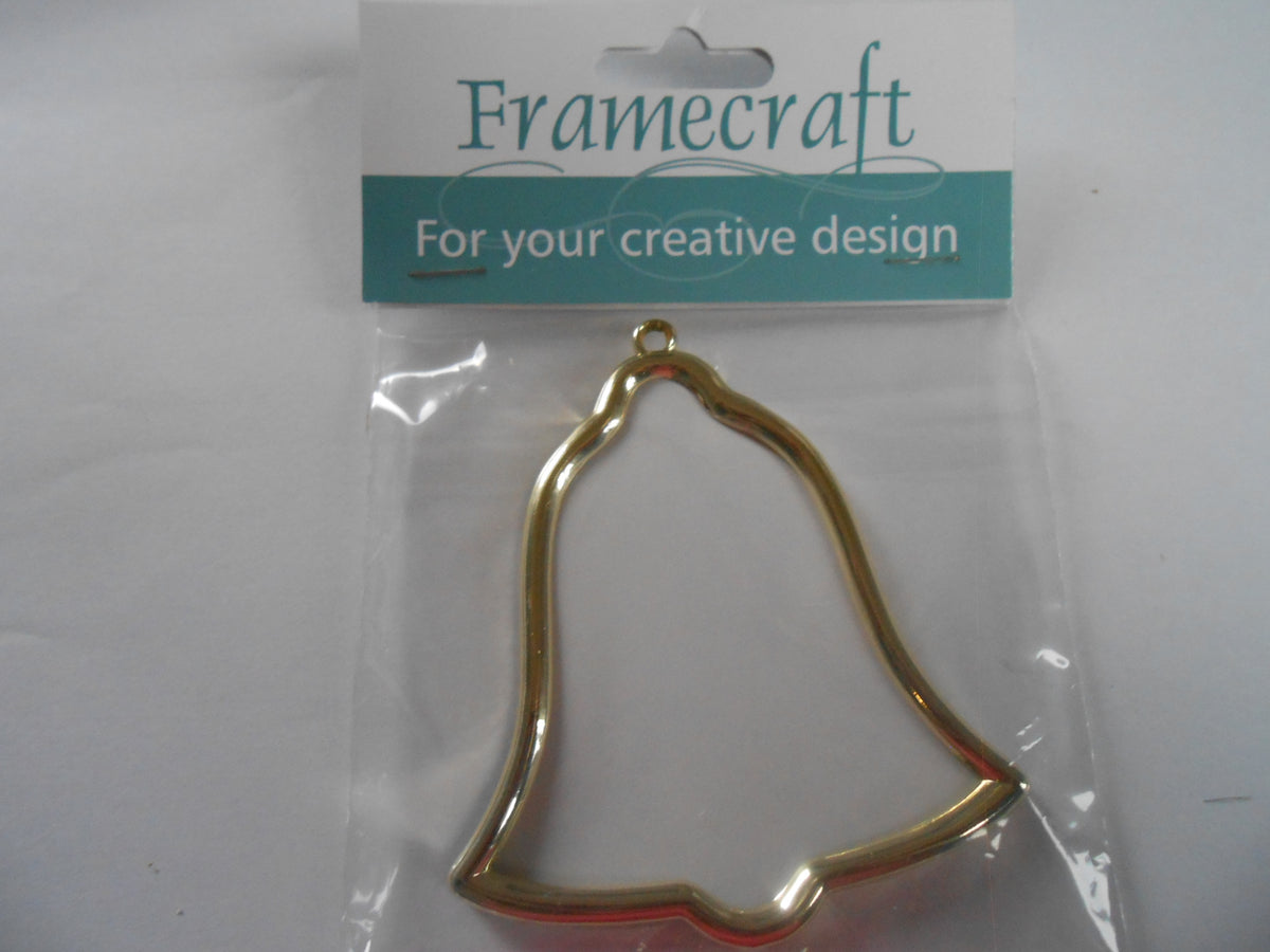 Frame - Plastic Christmas Bell Shaped Gold – Tandem Cottage Needlework